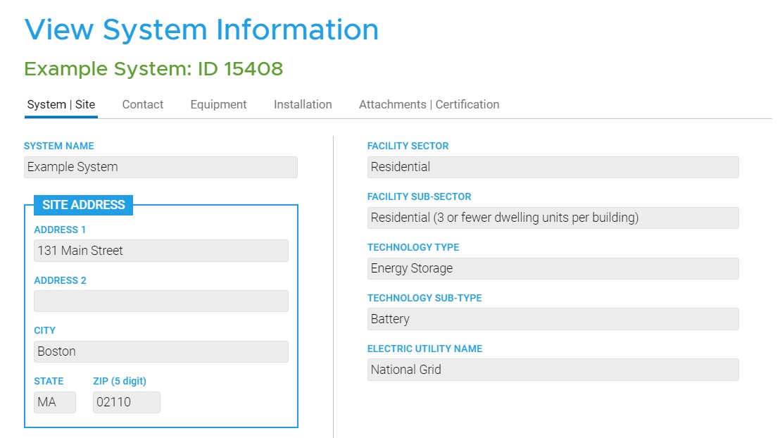 View System Information – MassCEC