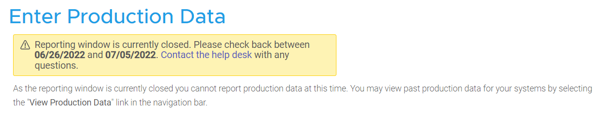 Enter Production Data – MassCEC